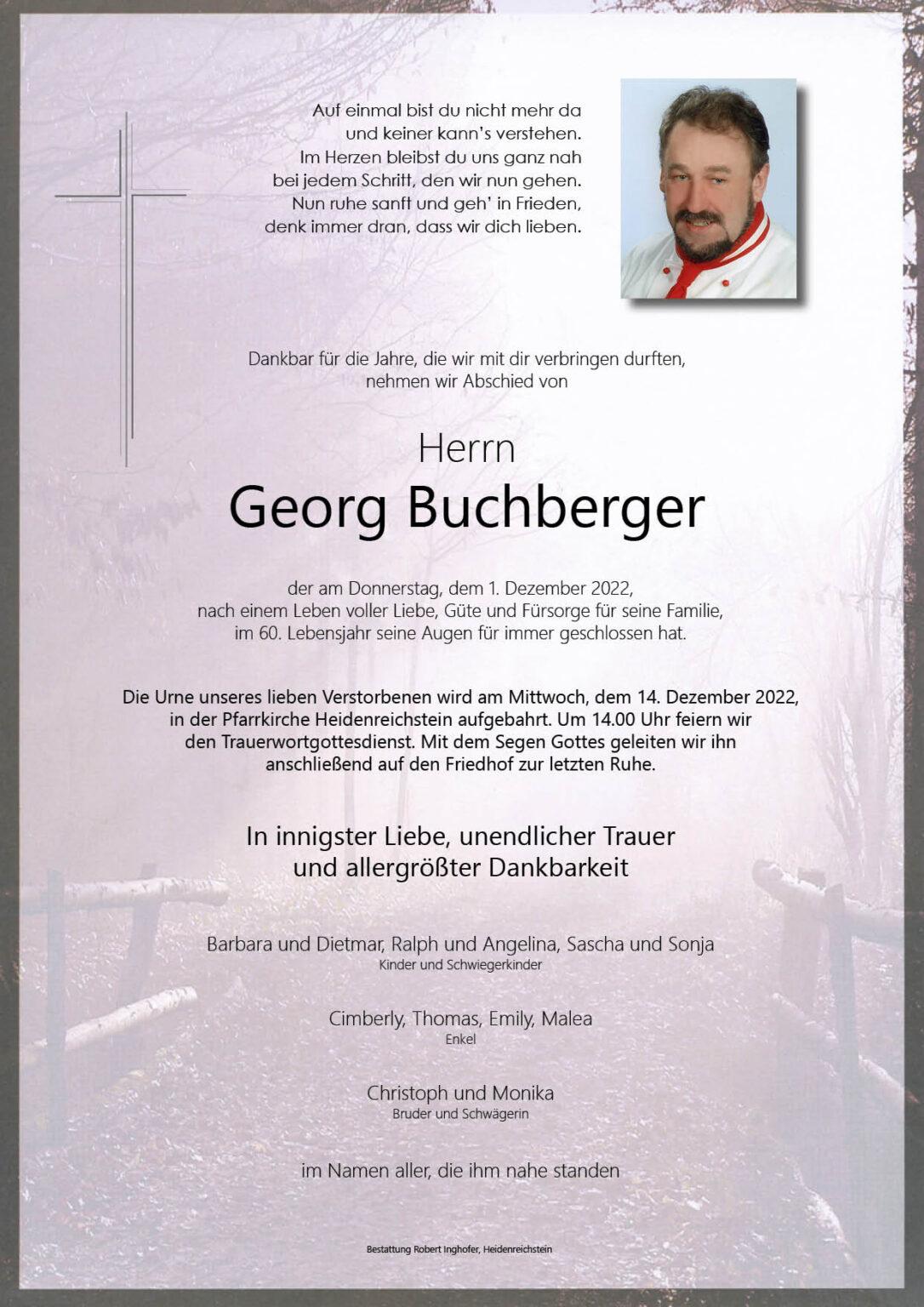 Georg Buchberger - Bestattung Inghofer