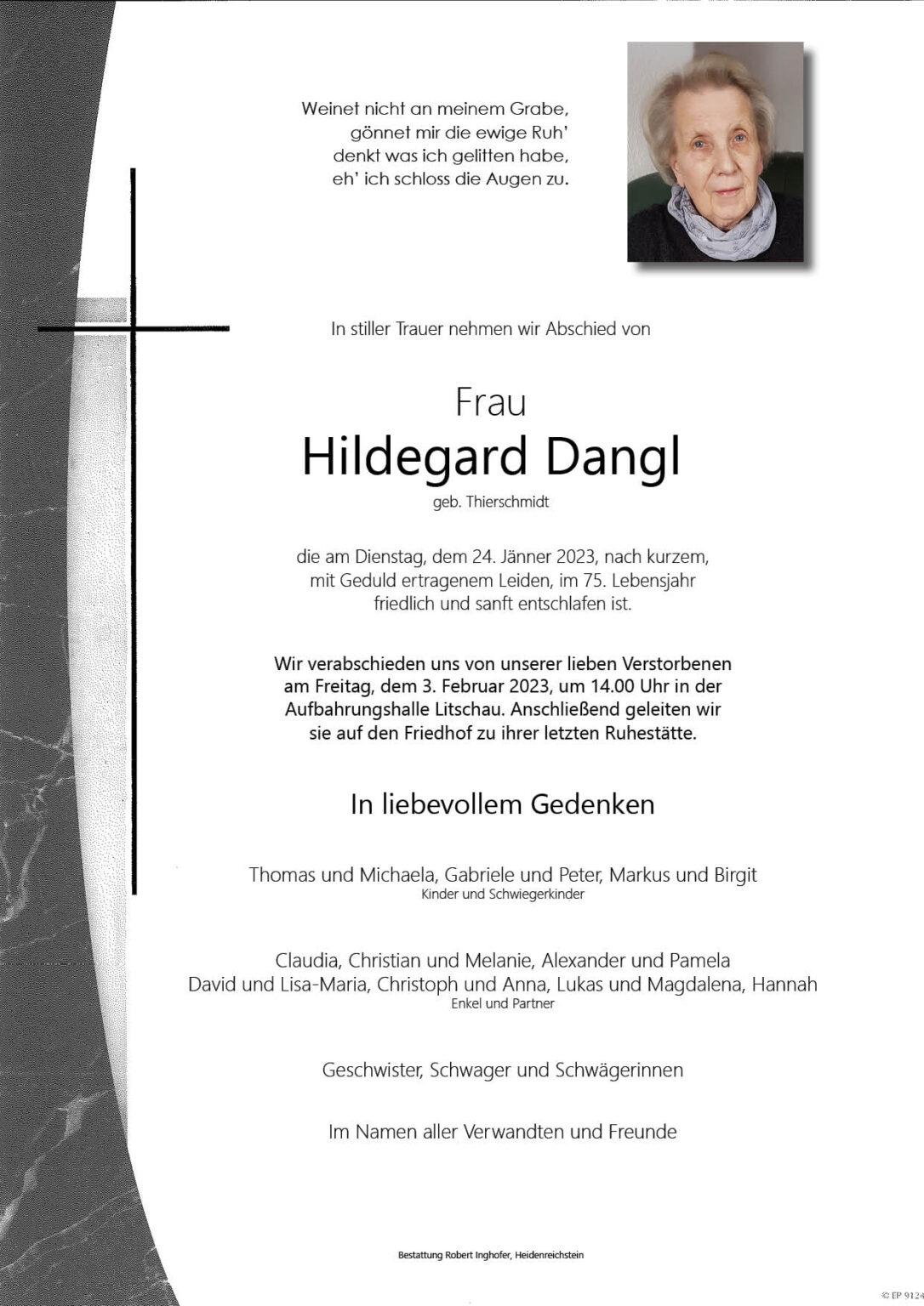 Hildegard Dangl - Bestattung Inghofer
