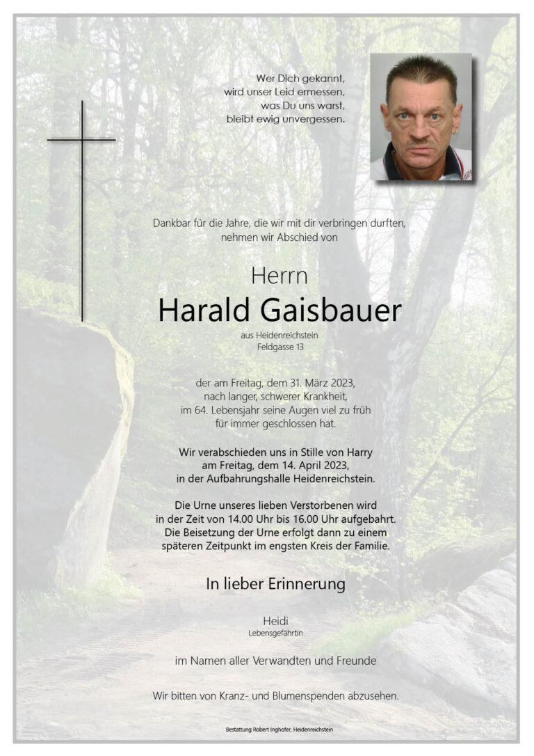 Harald Gaisbauer - Bestattung Inghofer