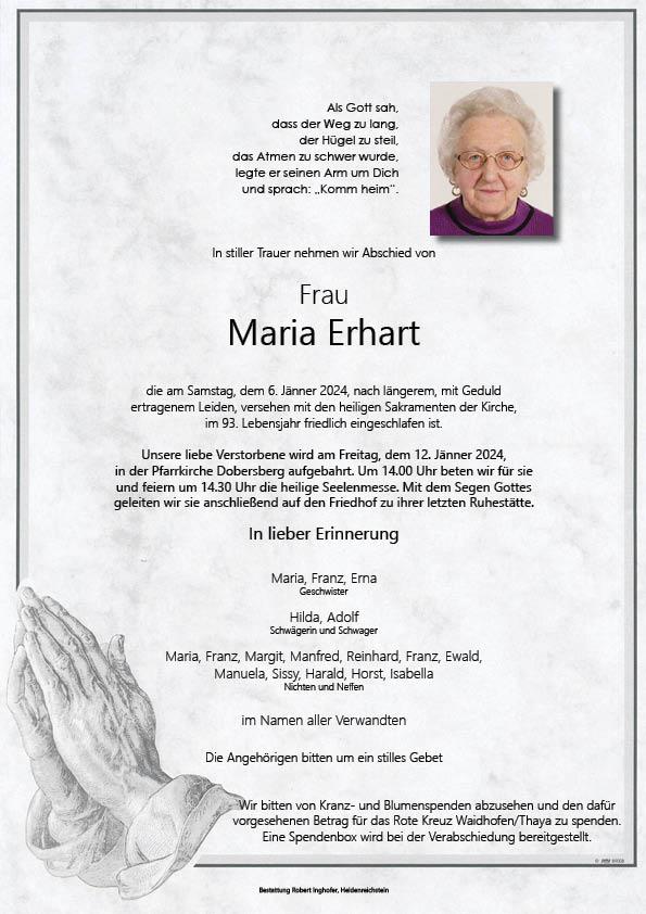 Maria Erhart - Bestattung Inghofer