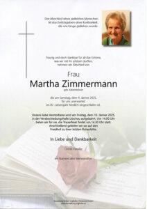 Martha Zimmermann - Bestattung Inghofer