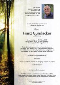 Franz Gundacker - Bestattung Inghofer