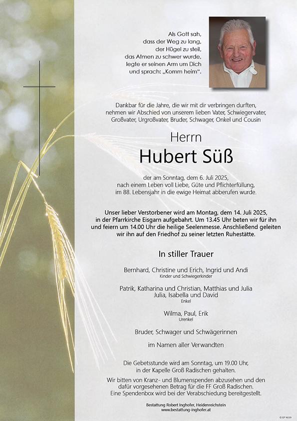 Hubert Süß - Bestattung Inghofer