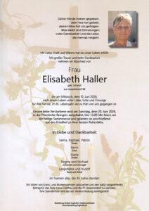 Elisabeth Haller - Bestattung Inghofer